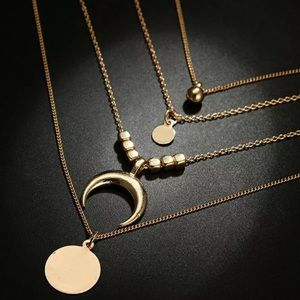 Jewelry | 218 Multilayer Choker Long Crescent Moon Pendant | Poshmark